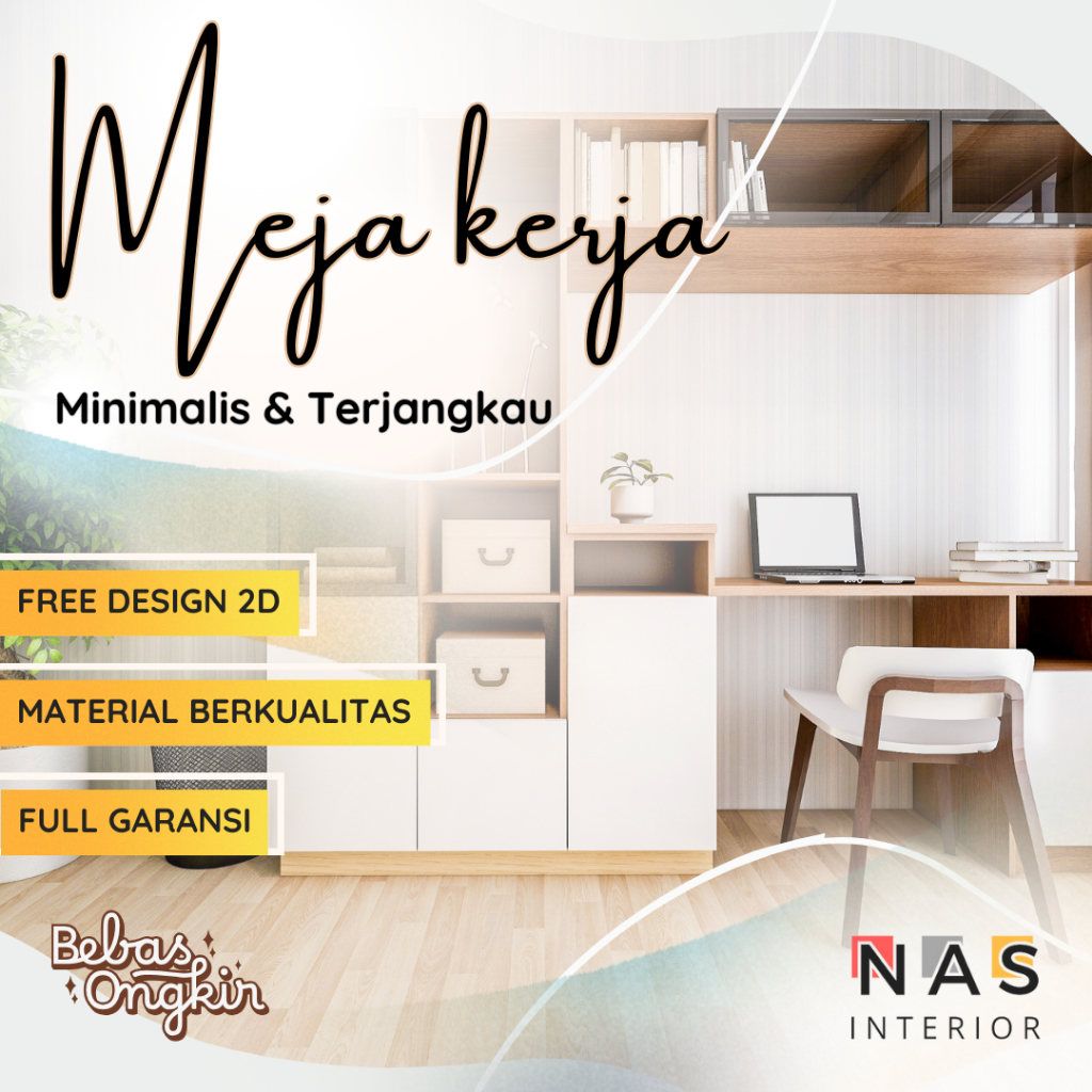 Jual NAS Custom Meja Kerja Minimalis HPL | Meja Gamers | Workspace ...