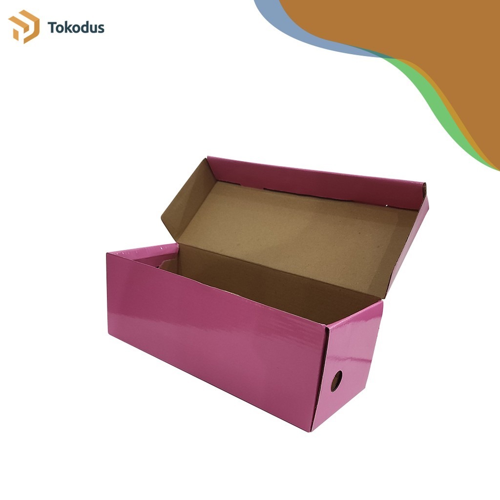 Jual Kardus Sepatu/Dus Sendal Wanita/Box Die Cut 28x11x10 cm Warna Pink ...