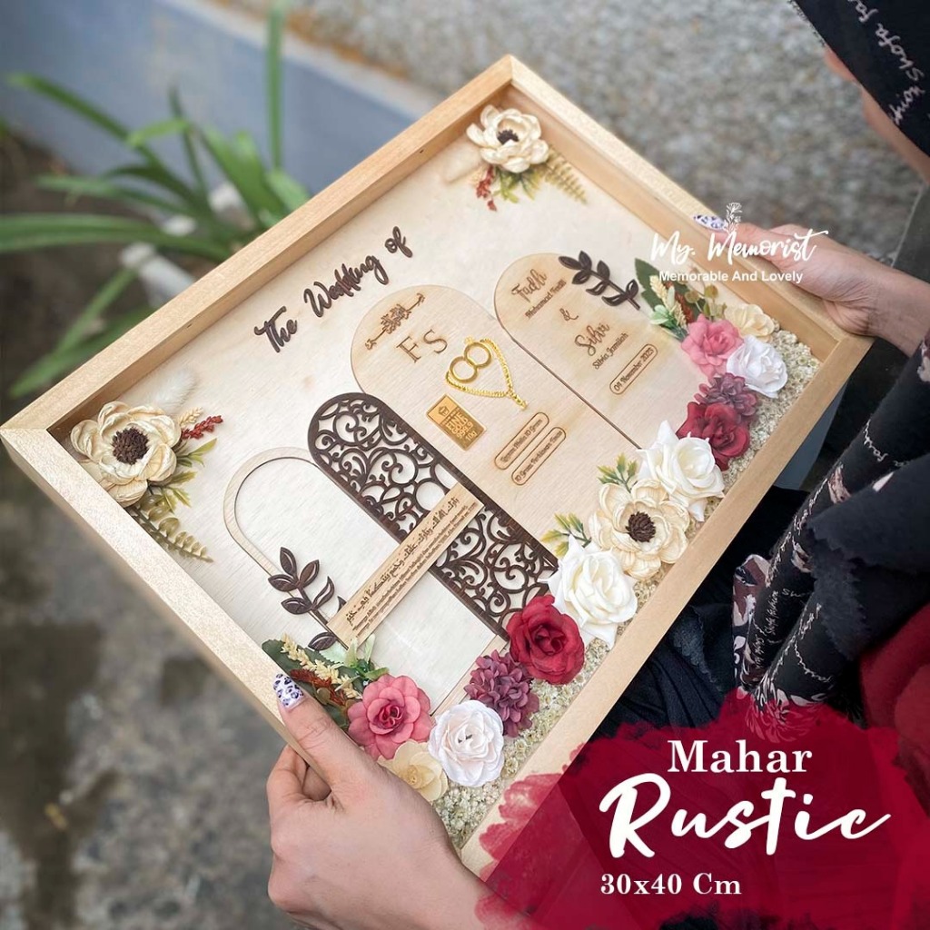 Jual MAHAR RUSTIC UK 30 X 40 Landscape / MAHAR PERNIKAHAN / MAHAR UNIK ...
