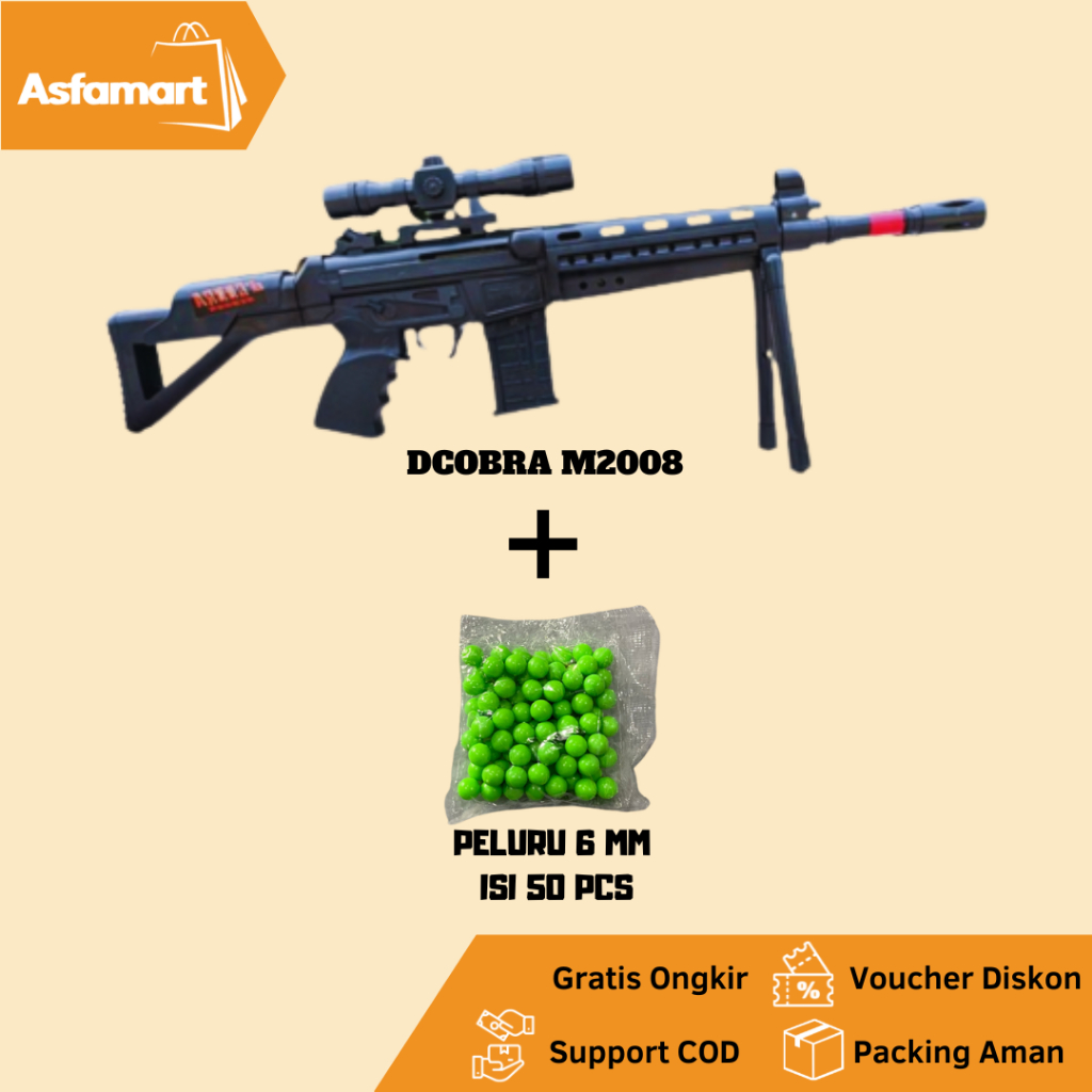 Jual Mainan Tembak Tembakan Pistol Kokang Dcobra M2008 + Free Peluru ...