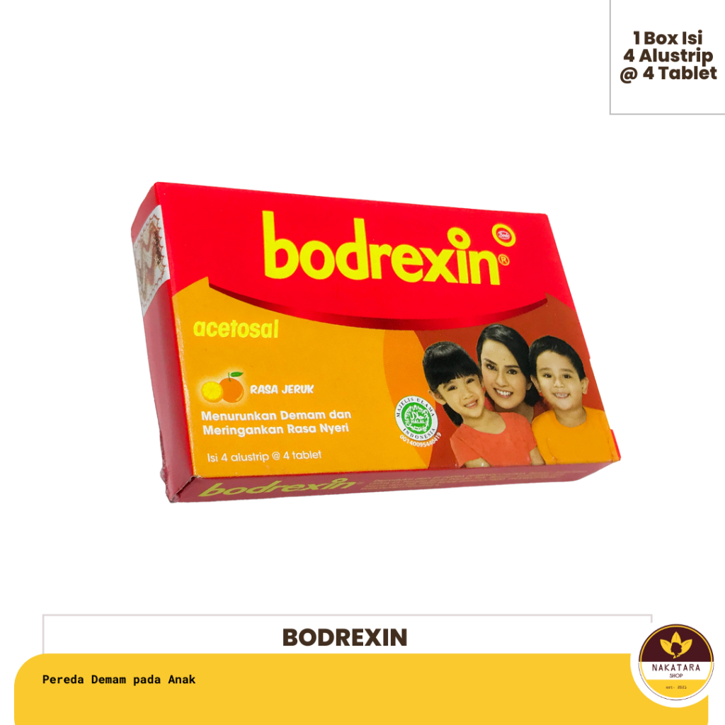 Jual BODREXIN PENURUN DEMAM RASA JERUK ISI 16 TABLET | Shopee Indonesia