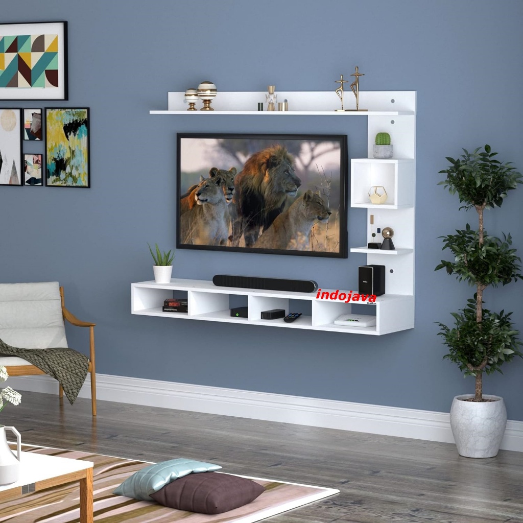 Jual Rak tv Tempel Dinding Minimalis Kabinet 120x105cm W435 | Shopee ...
