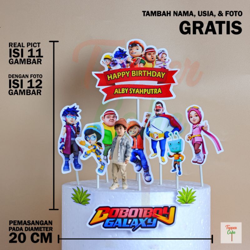 Jual Topper Cake Boboiboy Gratis Tambah Nama, usia, Foto / Hiasan Kue ...