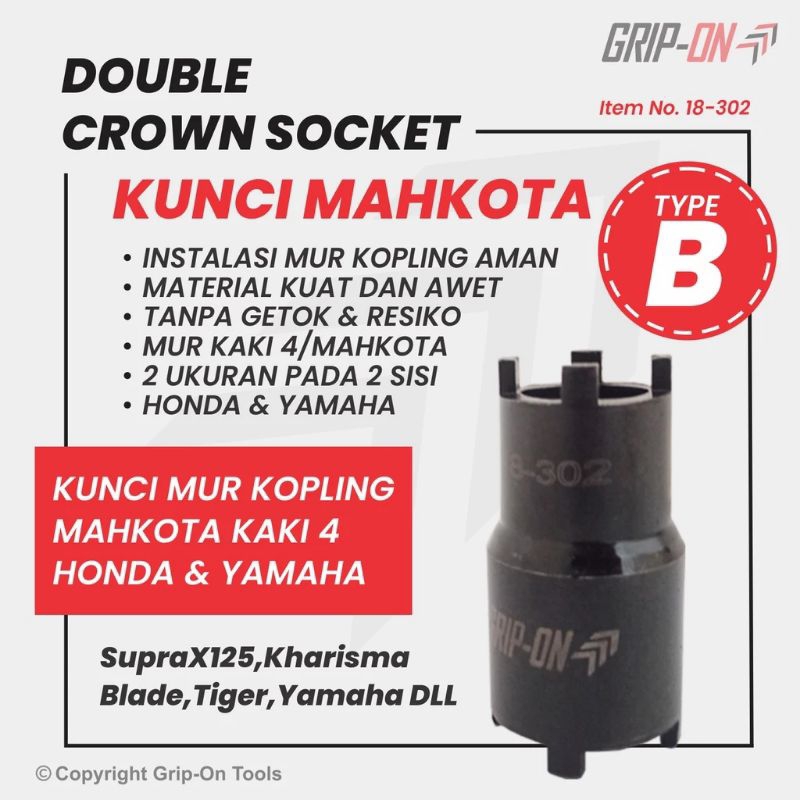 Jual GRIP-ON Kunci Mahkota Tipe B | Tracker DOUBLE CROWN SOCKET | ITEM ...