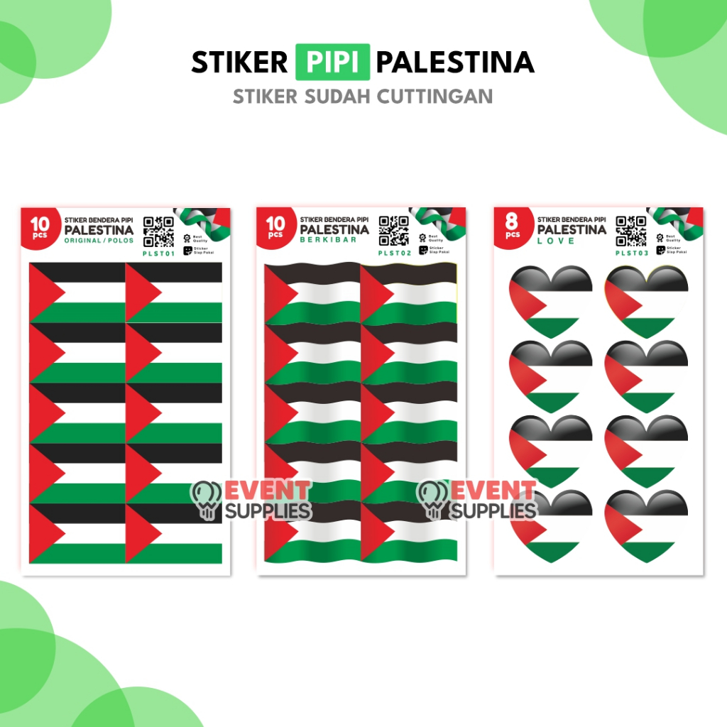 Jual [10Pcs] Sticker Pipi Palestina Bendera Palestine / Stiker ...