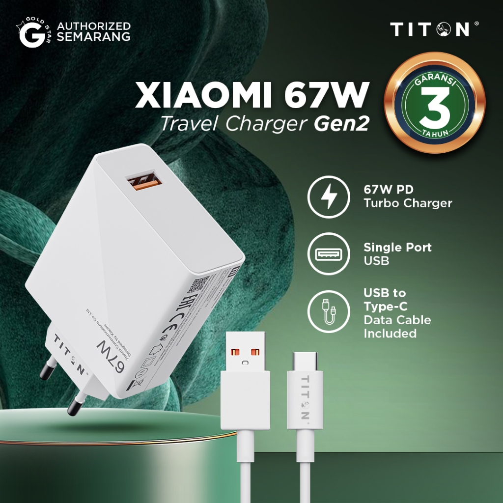 Jual Titon Kepala Charger Xiaomi USB Original 67W Turbo Charging Include Kabel Type C | Shopee ...