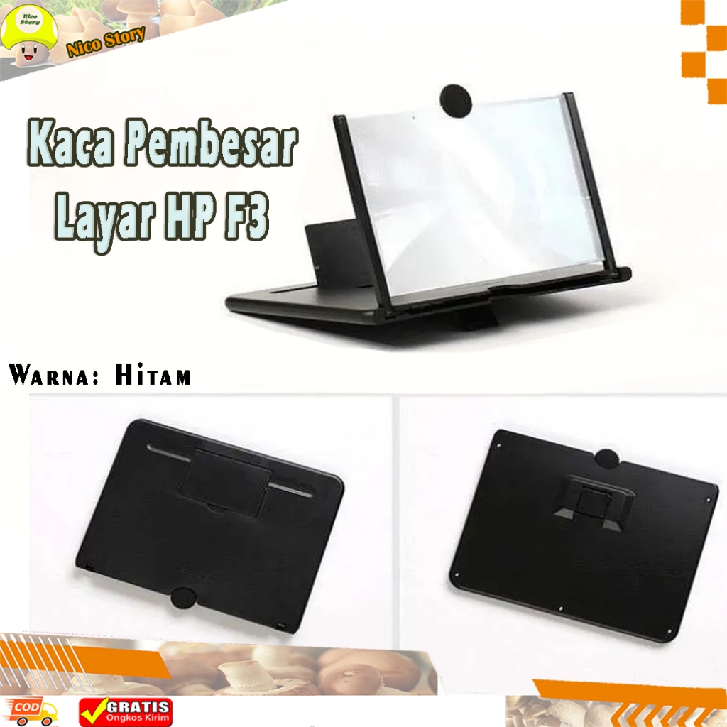 Jual (NCS) Kaca Pembesar Layar HP F3 Smartphone 3D HD Stand Folding HP ...