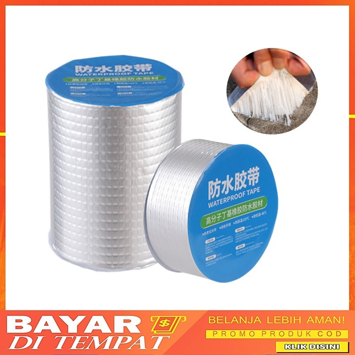 Jual Lakban Anti Bocor Lem Anti Air Aluminium Foil Butyl Super Waterproof Tape Tambal Silver ...