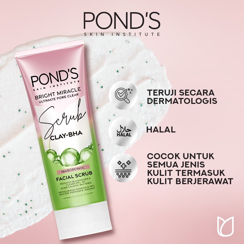 Jual PONDS BRIGHT MIRACLE SCRUB CLAY BHA 50g | Shopee Indonesia