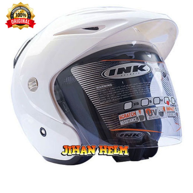 Jual HELM INK CX22 SOLID PUTIH ORIGINAL HALF FACE DEWASA CEWEK COWOK ...