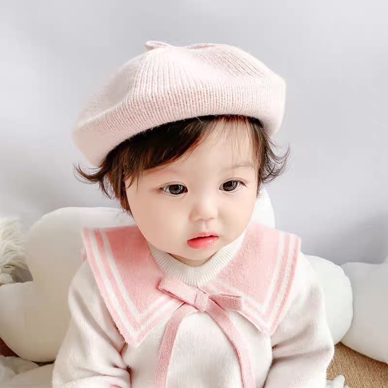 Jual #8363 Pastel Beret Girl 1-4th | Topi Baret Winter Baby Girl | Topi ...