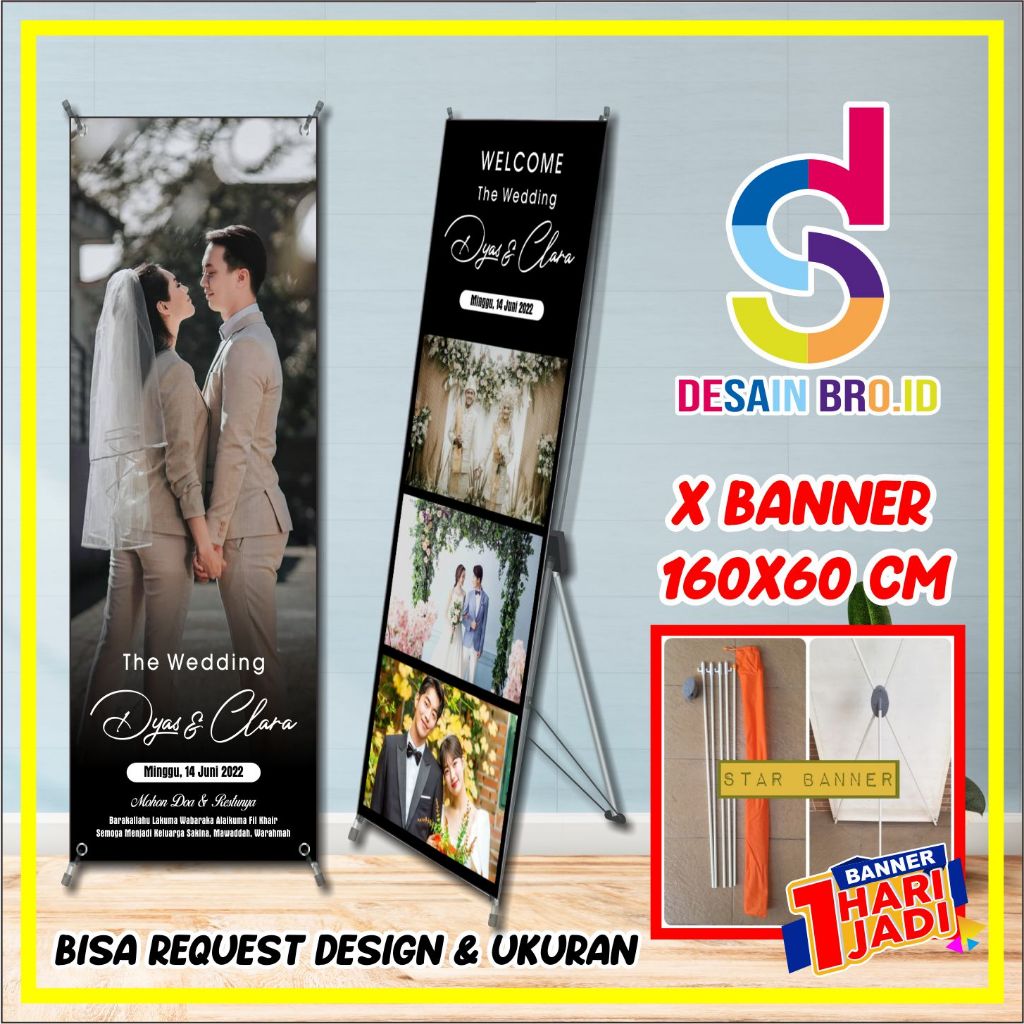 Jual X BANNER / SPANDUK NIKAHAN ( BISA CUSTOM ) UKURAN 160X60 CM ...