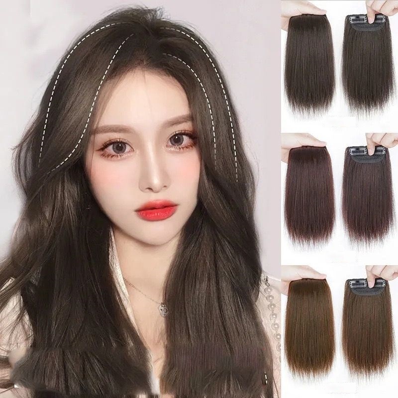 Jual Hairpiece Rambut 10CM Lurus 2 klips Hair Clip Rambut Hair Volumer ...
