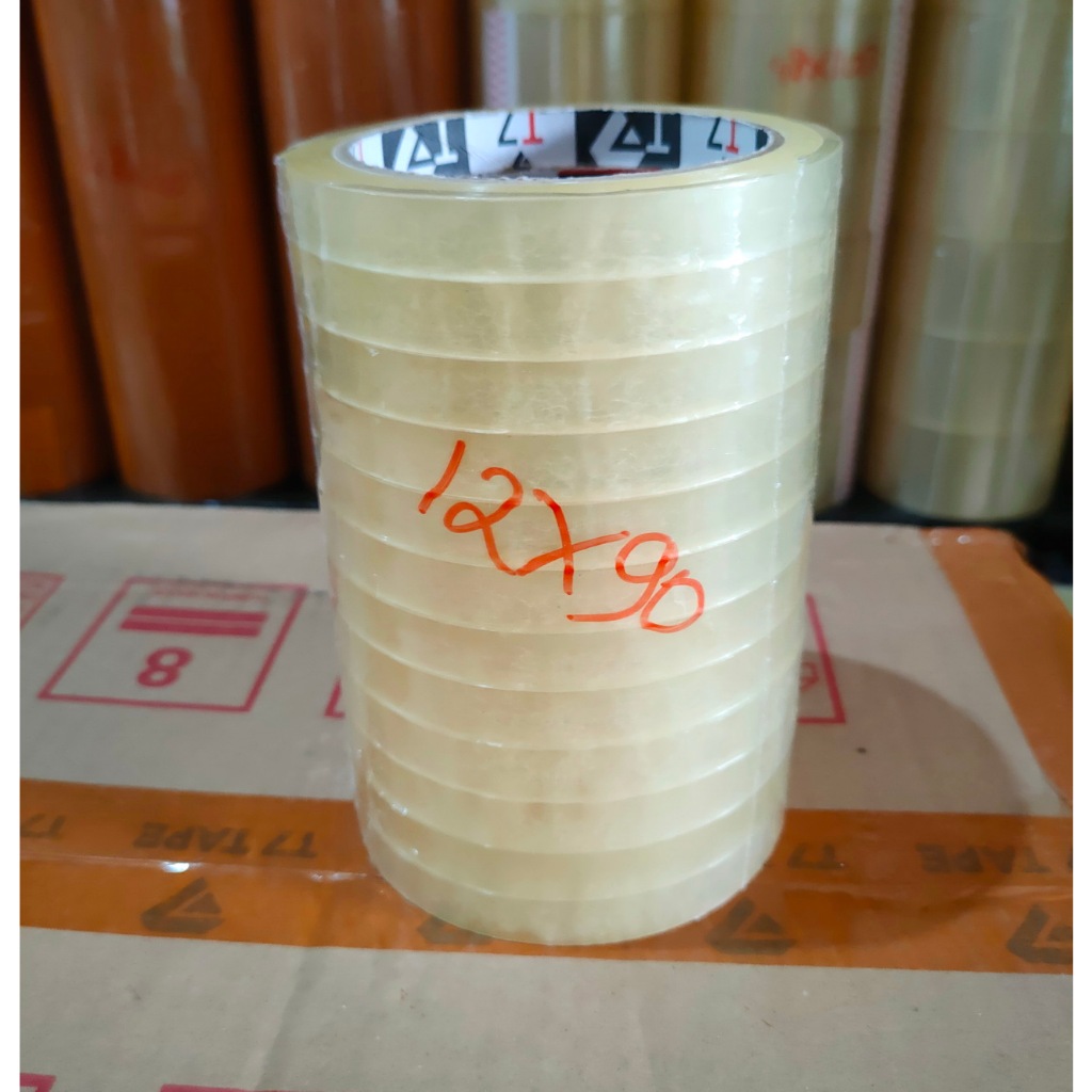 Jual Selotip Lakban Bening 1/2 Inch 1 Pack Isi 12 Roll 12mmx90Yard ...