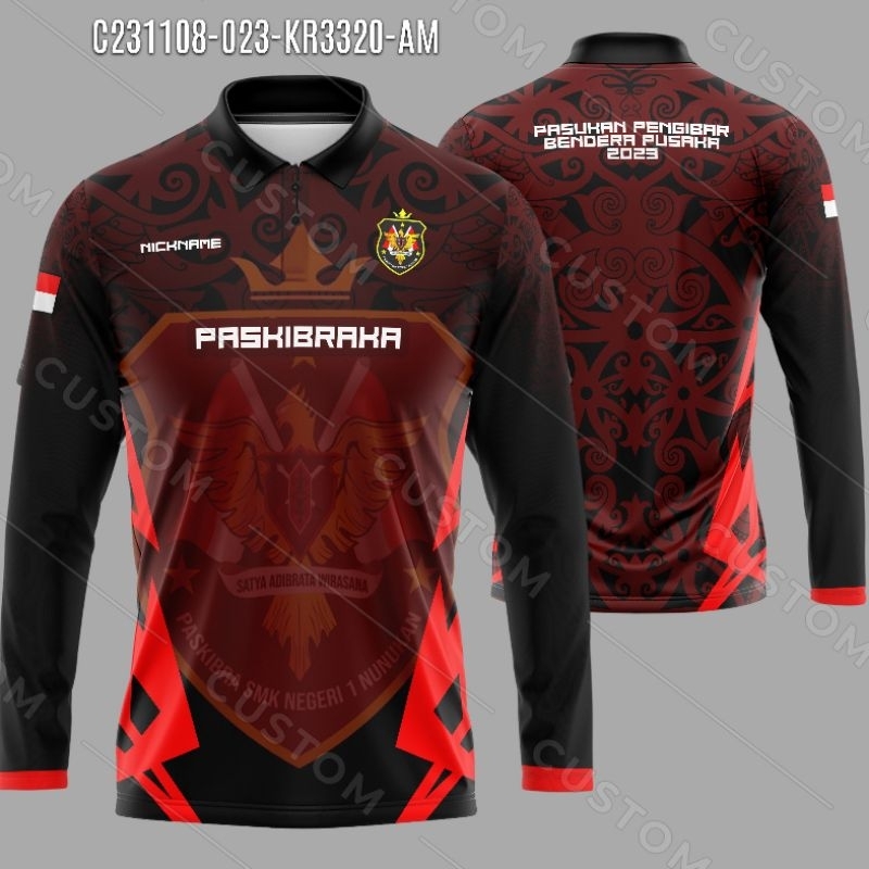 Jual Kaos Jersey PASKIBRA Desain Batik Kalimantan KR3320 | Shopee Indonesia