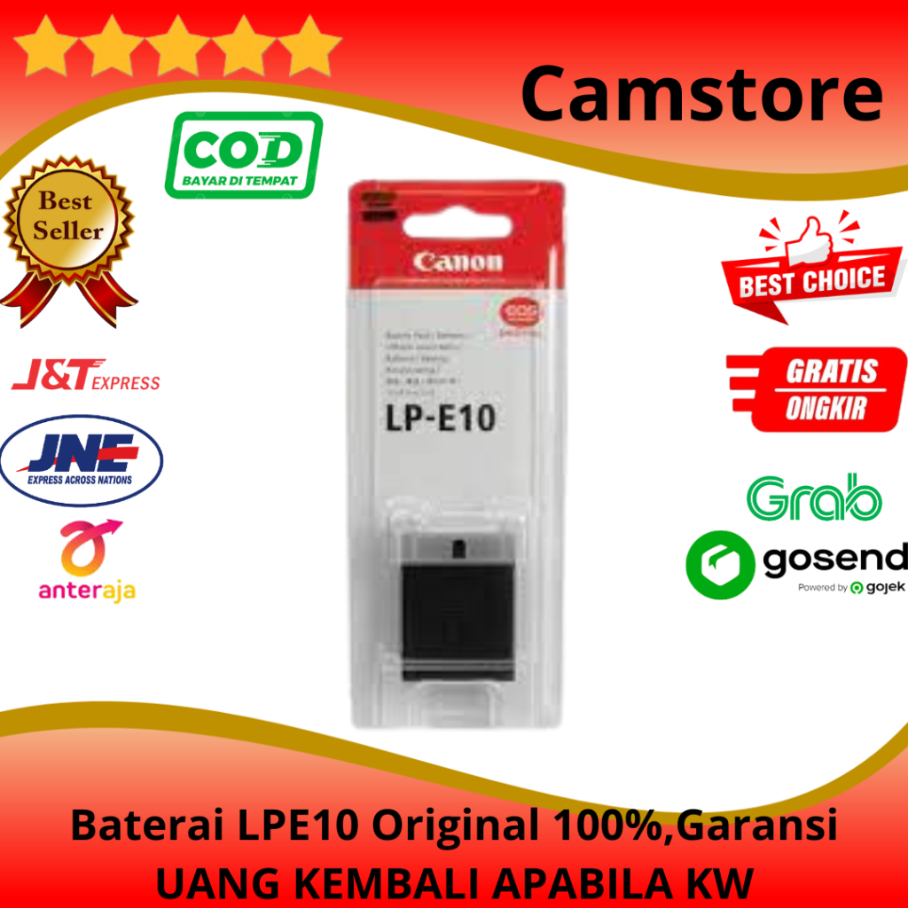 Jual Baterai Canon LPE10/LP-E10 ORIGINAL 100% FOR CANON EOS 1100D/1200D ...