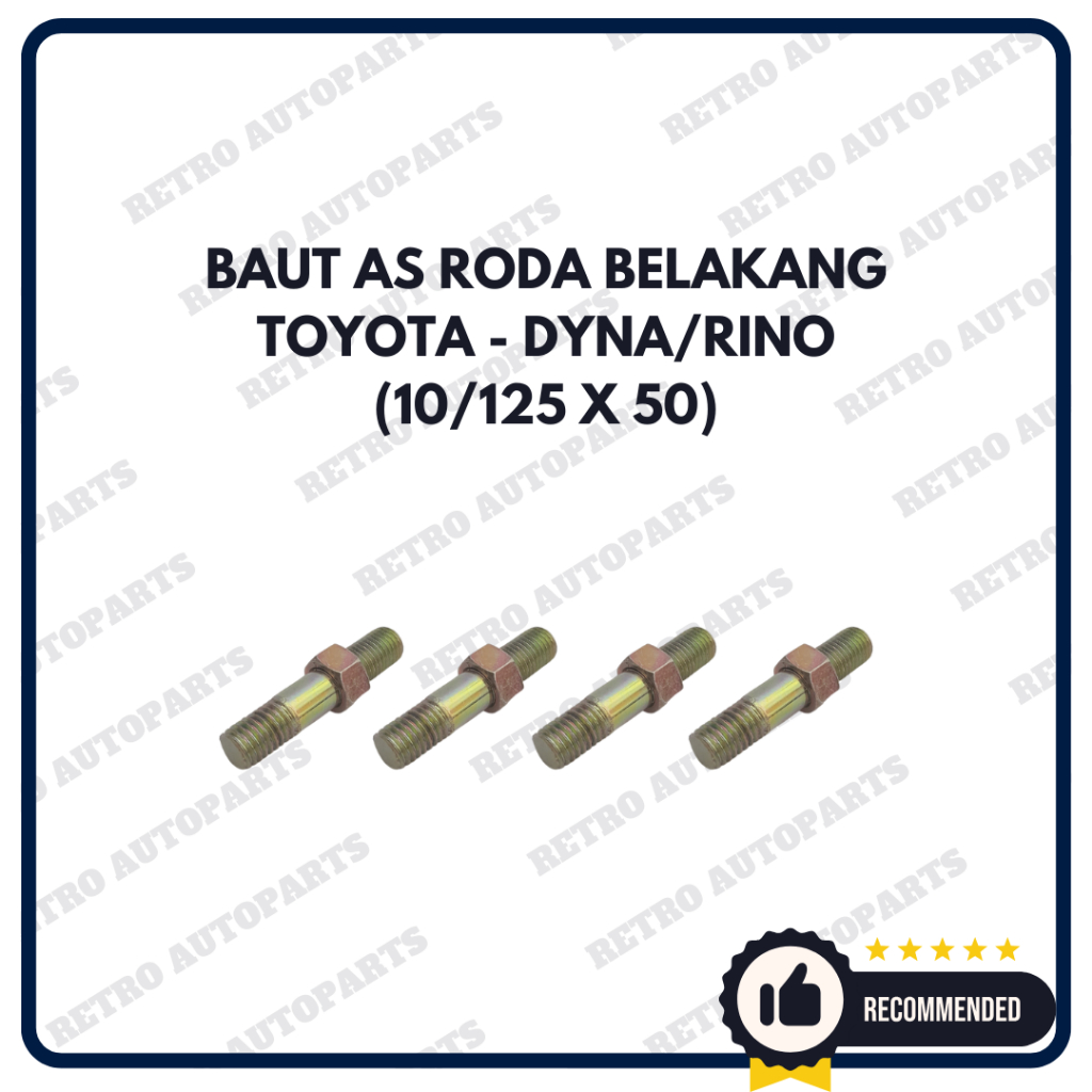 Jual TOYOTA - DYNA | Baut as roda belakang Dyna Rino ukuran 10/125 x 50 ...