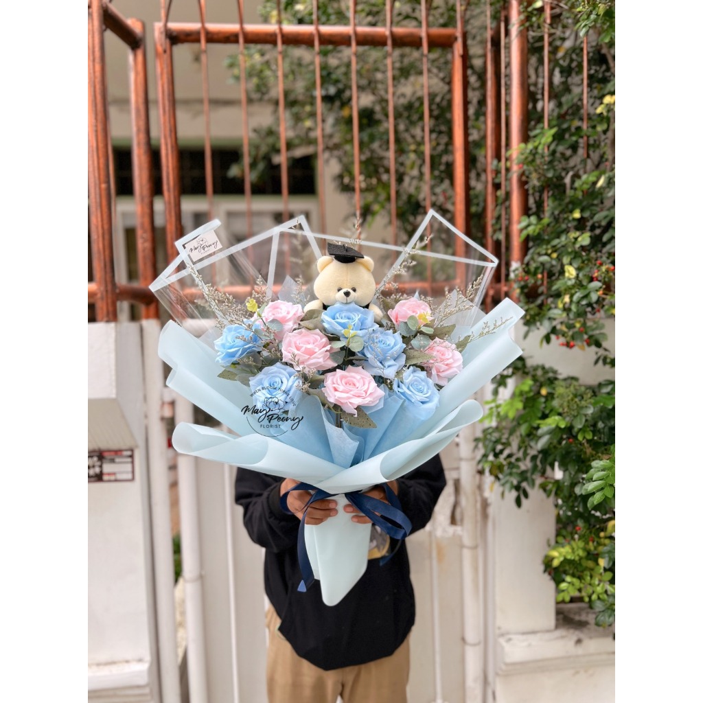 Jual ARTIFICIAL ROSE BOUQUET GRADUATION - BUKET BUNGA WISUDA BUKET ...