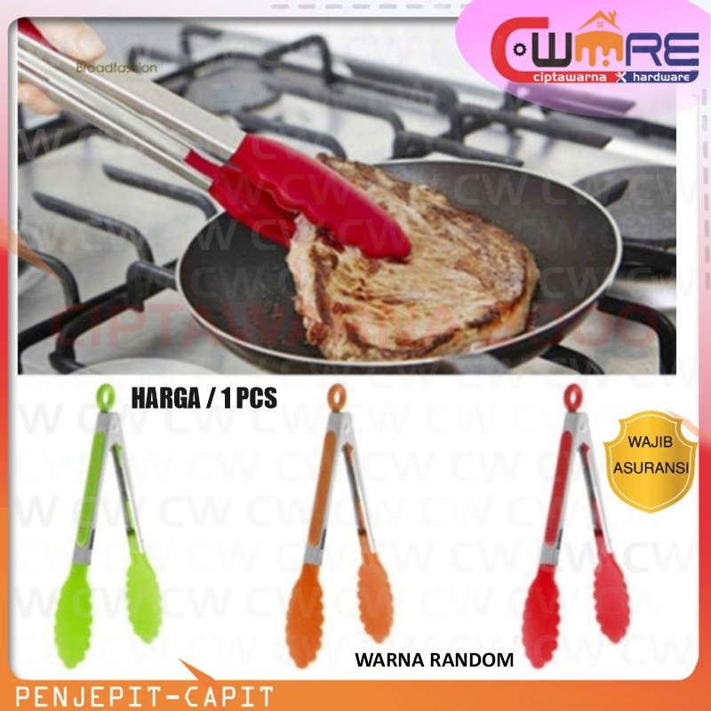 Jual Food Tongs Penjepit Jepit Capit Makanan Kue Tahan Panas Plastik ...