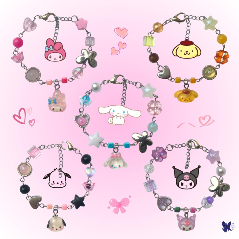 Jual Nachoukabi Sanrio Beads Bracelet Cinnamoroll Pochacco Kuromi
