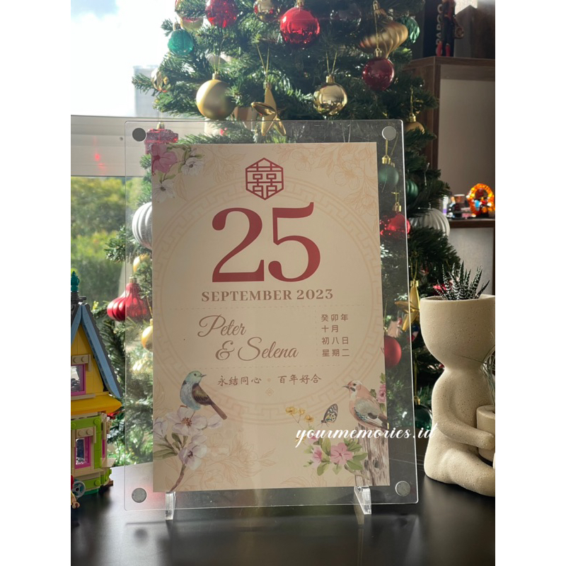 Jual [LARGE] Arcylic wedding calendar || Sangjit kalender nikah ...
