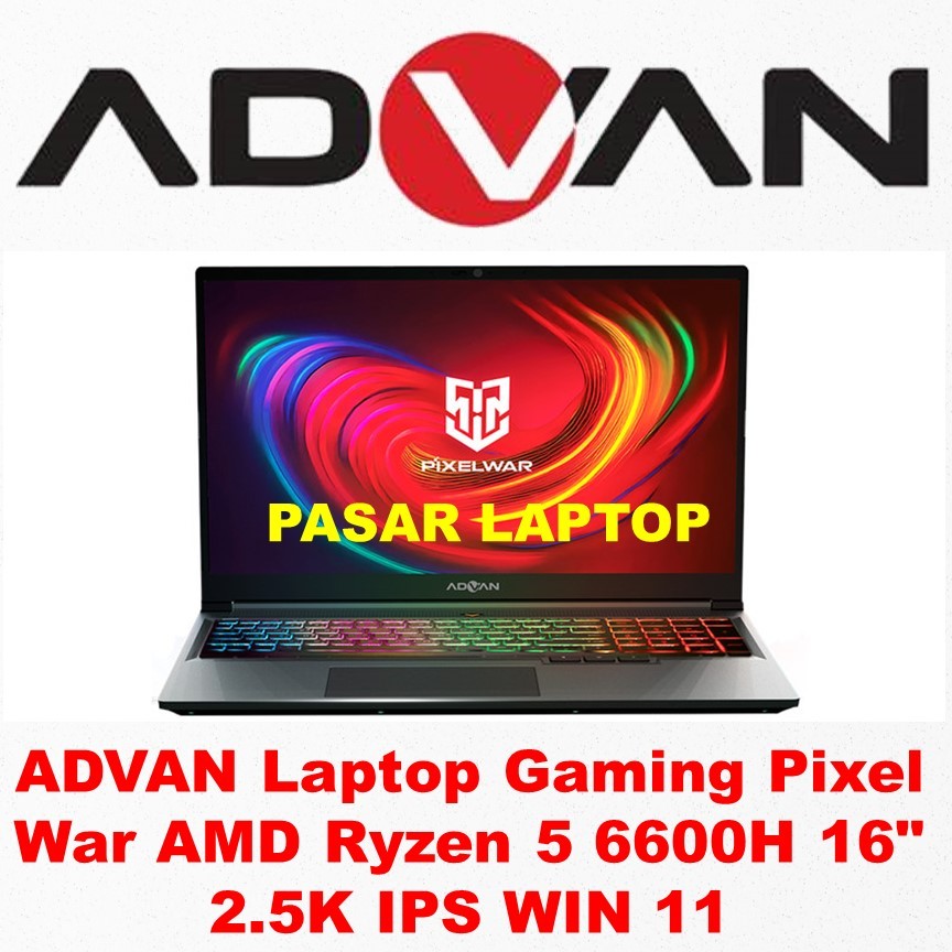 Jual ADVAN Laptop Gaming Pixel War AMD Ryzen 5 6600H 16GB 512GB SSD 16 ...