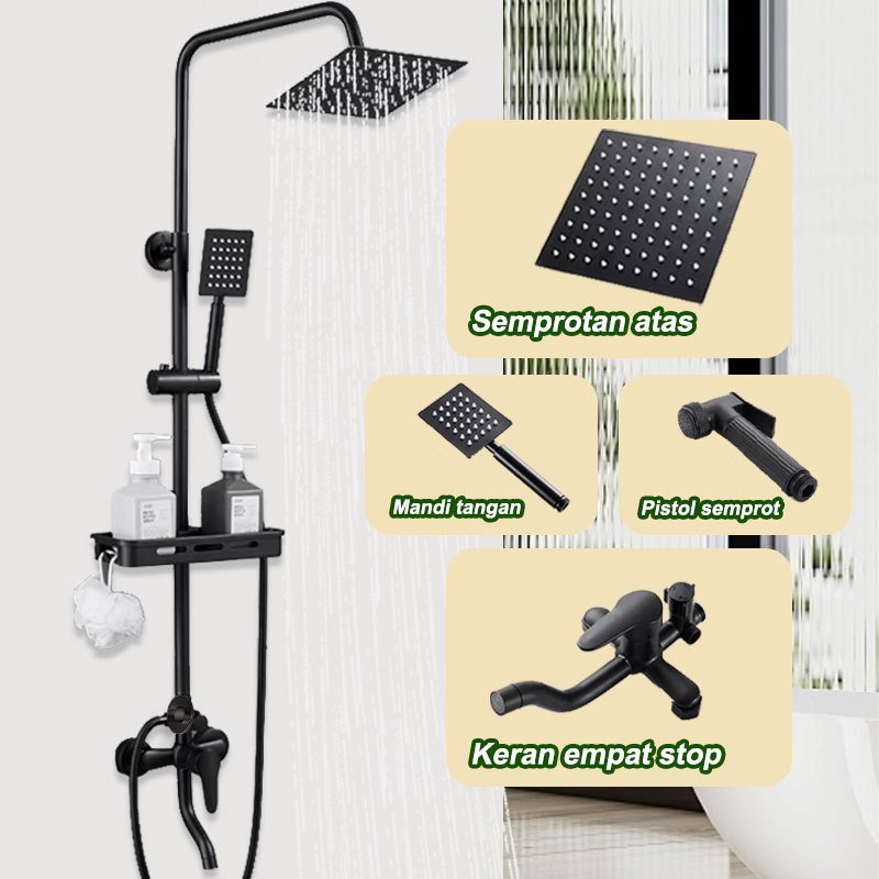 Jual SUS 304 Shower Set Kamar Mandi Rain Shower/Set Shower Air Panas ...