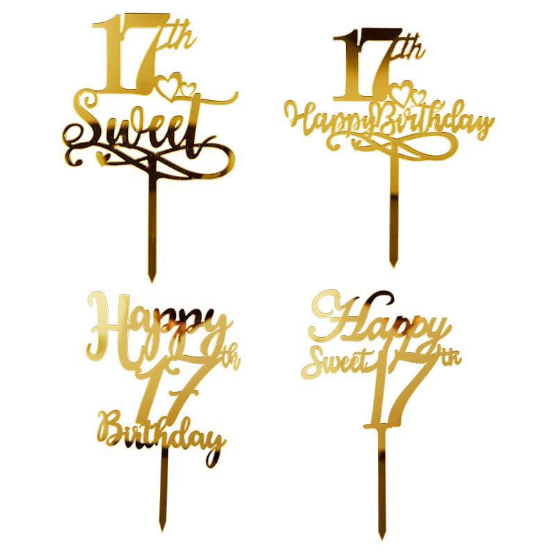Jual Topper Cake Acrylic Sweet Seventeen 17 th - Hiasan Kue Ulang Tahun ...