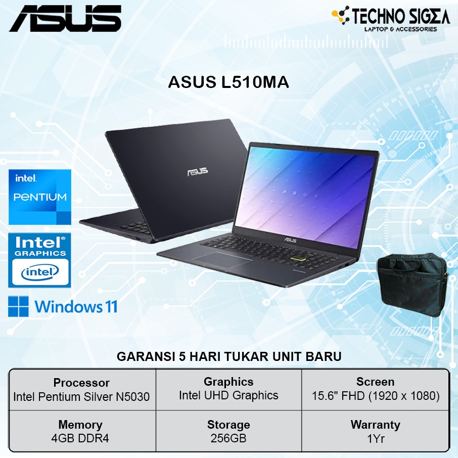 Jual ASUS Vivobook L510MA Pentium Silver N5030 4GB 256GB 15.6FHD ...