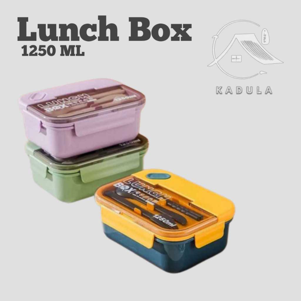 Jual LUNCH BOX SET 1250ml/ALAT MAKAN SEKAT/KOTAK BEKEL/ KOTAK MAKAN ...