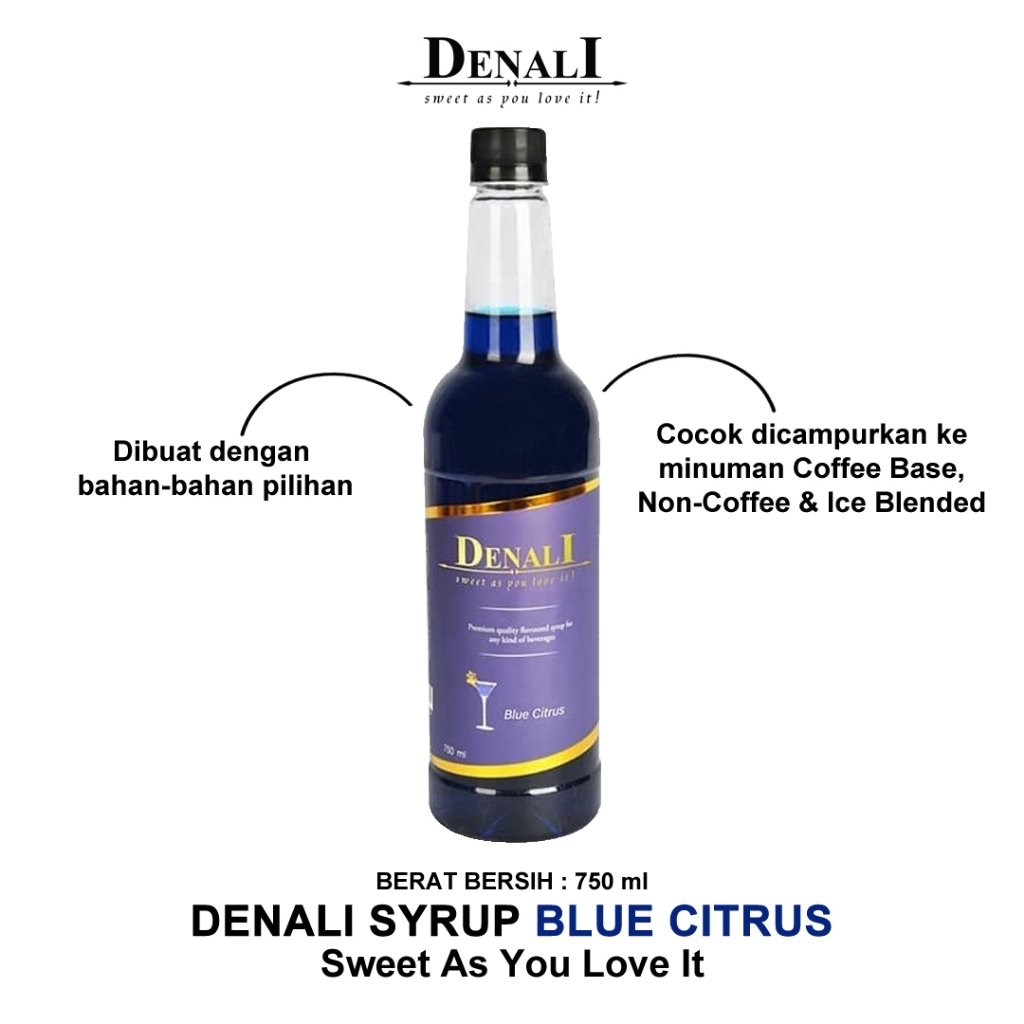 Jual Denali Syrup - Sirup Denali Rasa Blue Citrus 750ml | Shopee Indonesia
