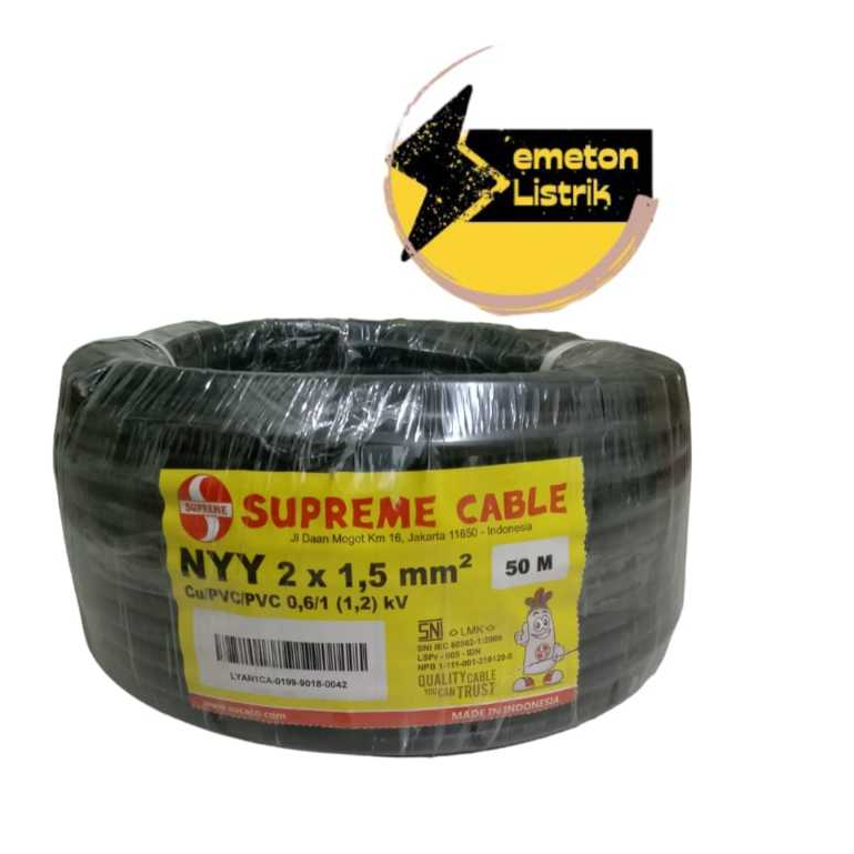 Jual KABEL LISTRIK NYY 2X1.5 SUPREME 1 ROLL PANJANG 50M | Shopee Indonesia