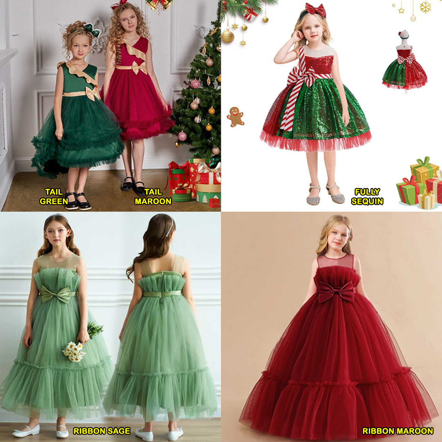 Jual Gaun Natal Anak Perempuan Christmas Dress Tutu | Shopee Indonesia
