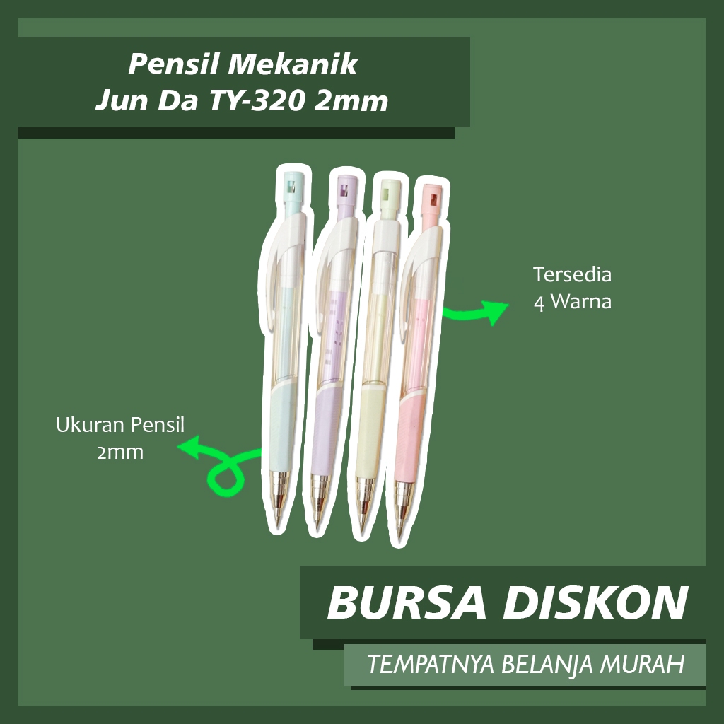 Jual Pensil Mekanik Jun Da TY-320 2mm Pensil Cetek Alat Tulis Sekolah ...