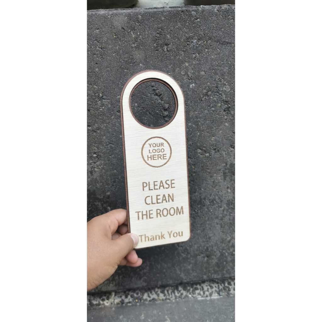 Jual Wooden Door Sign Hanger (Custom) | Do Not Disturb | Please Clean ...