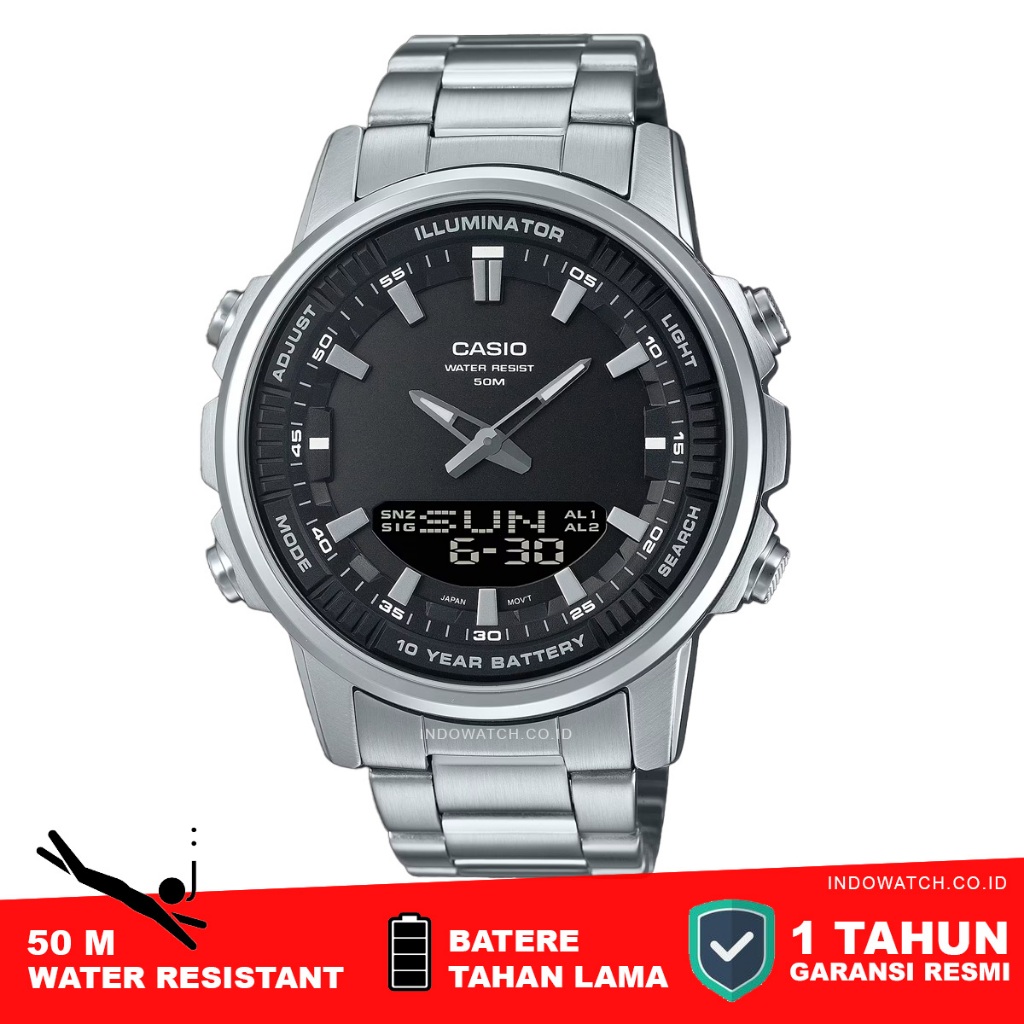 Jual Casio AMW-880D-1AV stainless steel Garansi Resmi | Shopee Indonesia