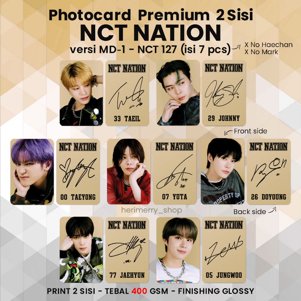 Jual (ISI 6/7/8 PCS) Photocard NCT NATION To The World - PC Premium 2 ...