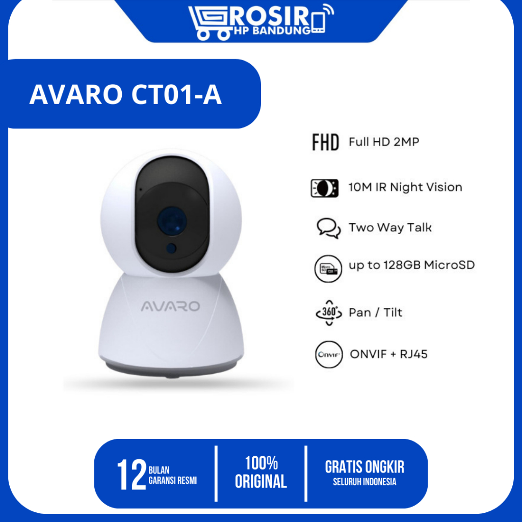 Jual AVARO CT01-A CCTV Smart Wifi IP Camera 2MP - Garansi Resmi | Shopee Indonesia