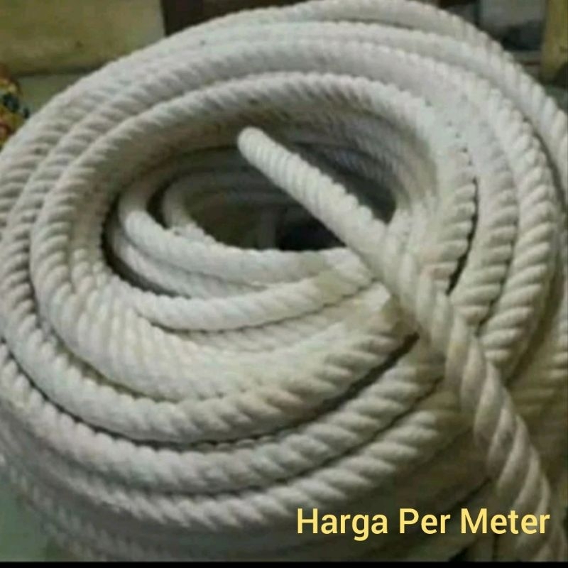 Jual 1 Meter Tali Tambang Ukuran 6mm 8mm 10mm 12mm Kuralon Tali Kain ...