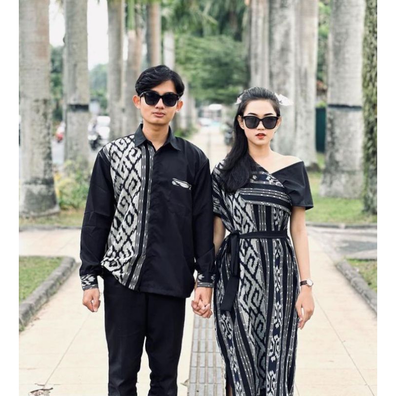 Jual baju tenun couple - baju couple batik - baju prewed - set couple tenun | Shopee Indonesia