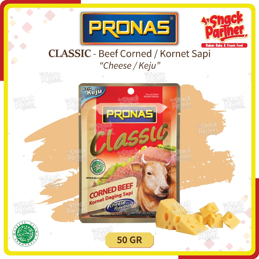 Jual PRONAS - CLASSIC KORNET SAPI 50 GR / SACHET - Daging Beef Corned ...