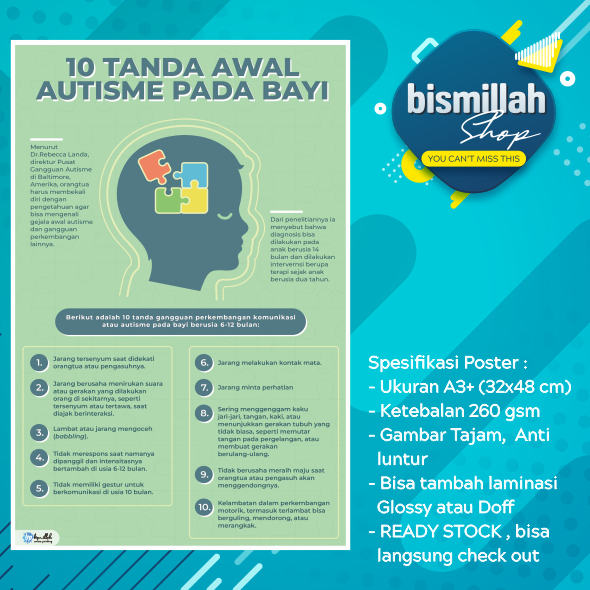 Jual Poster kebidanan 10 tanda Autisme bada bayi | Shopee Indonesia