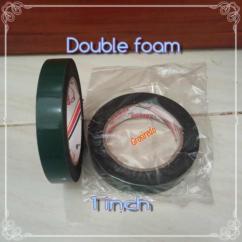 Jual Double Tape Busa (Foam Tape) 20mm x 5 meter Selotip Lakban Busa Hijau Torpedo Isolasi tape ...
