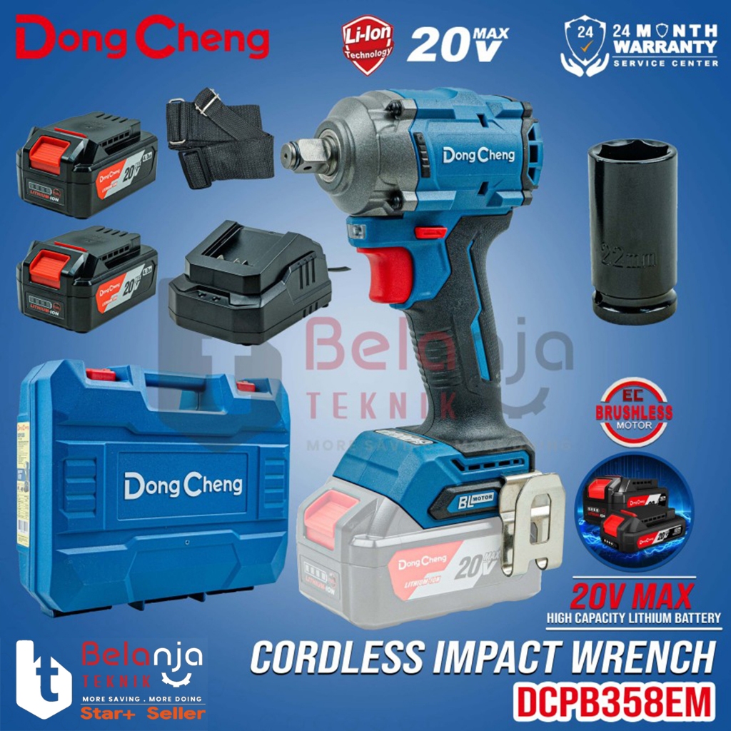 Jual Dongcheng Impact Wrench Baterai DCPB358 EM 20V Pembuka Baut ...