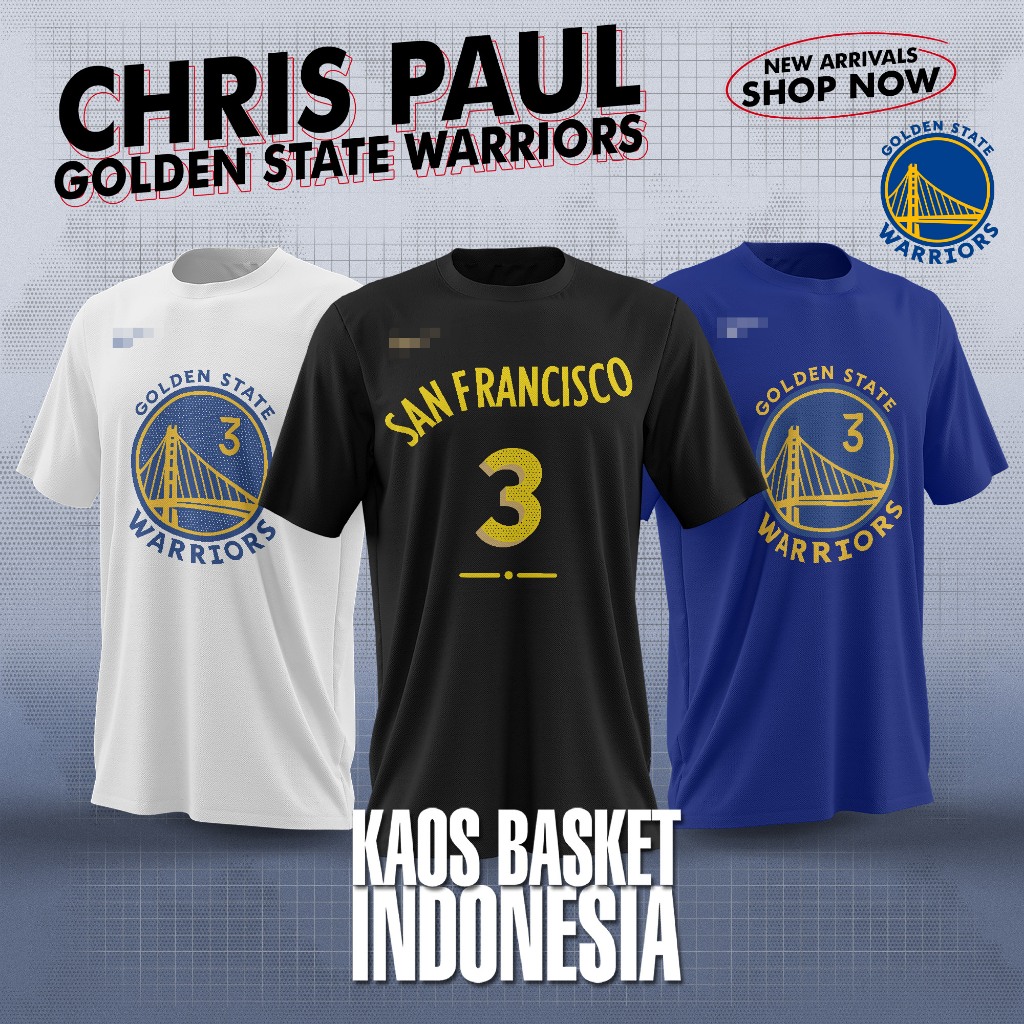 Jual Baju Basket Kaos NBA Tshirt Jersey Golden State Warriors Chris ...