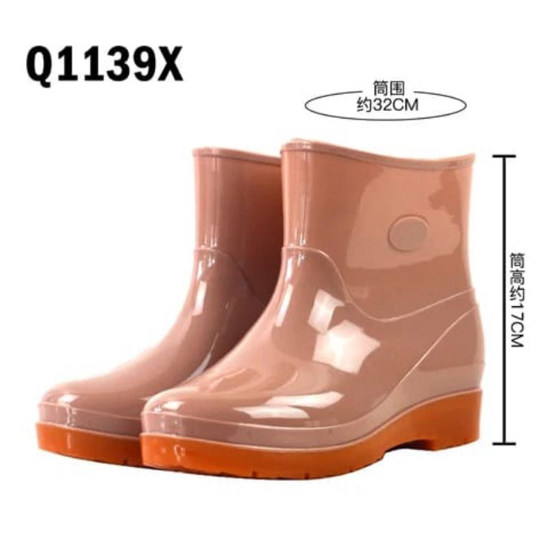 Jual Sepatu Boot Bot Wanita Anti Air Hujan Import Pendek Elastis Lentur ...