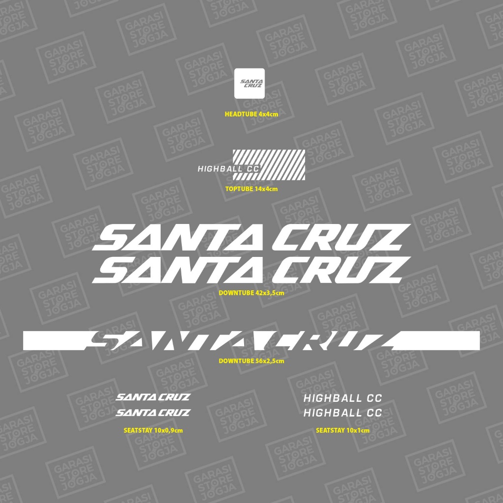 Jual Decal Cutting Stiker Frame Santa Cruz Highball cc | Shopee Indonesia