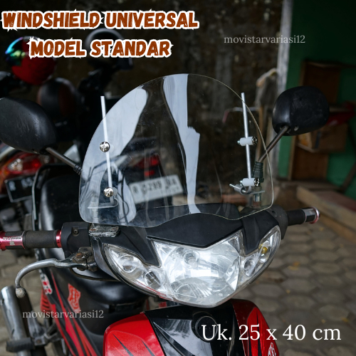 Jual Windshield Motor Universal Standar ukuran 25cm x 40cm Visor Tameng ...