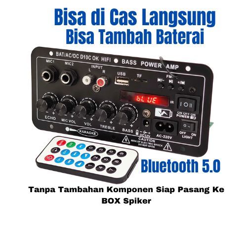 Jual Kit Power Amplifier Bluetooth 4 -12 Inch Dengan Display Mp3 dan ...