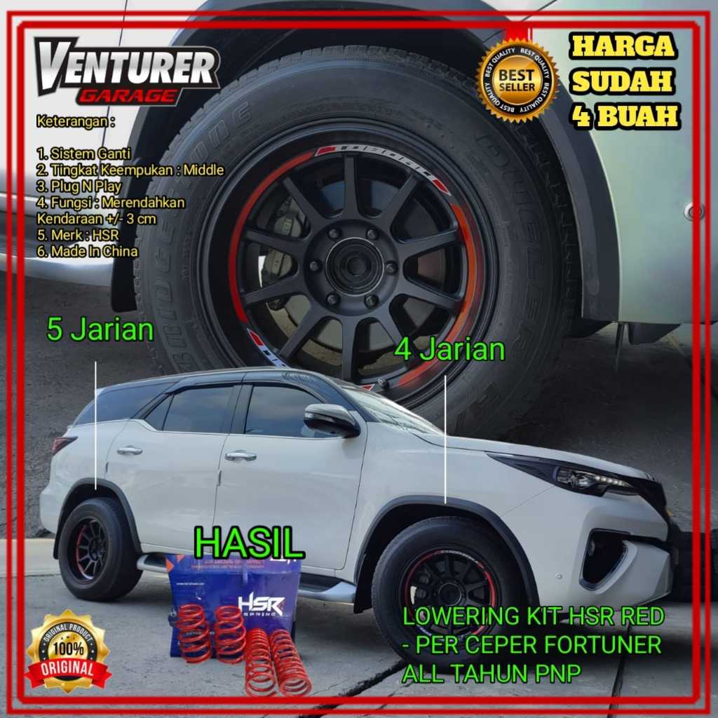 Jual lowering kit hsr-per ceper mobil TOYOTA FORTUNER PNP SEMUA TAHUN ...